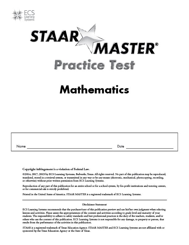 Math - STAAR MASTER®